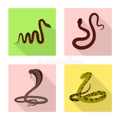 Vector Illustration Of Skin And Reptile Symbol Set Of Skin And Danger Vector Icon For Stock