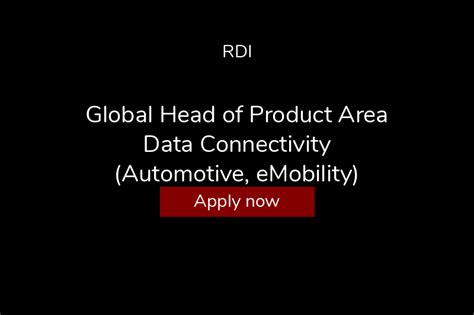 Apply To Global Head Of Product Area Data Connectivity Automotive