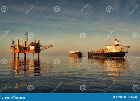 Oil Platform With Floating Production Storage And Offloading Fpso Stock Image Image Of Steel