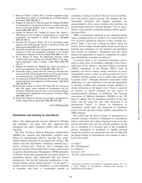 Pdf Simulation And Training In Anaesthesia
