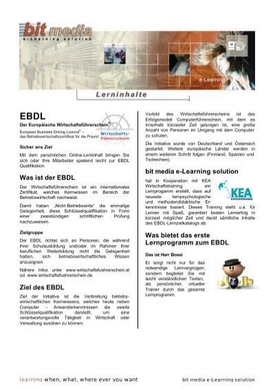 Was Ist Der Ebdl Ziel Des Ebdl Bit Media E Learning Solution Was