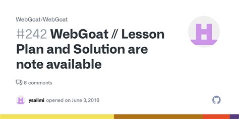 webgoat lesson plan and solution are note available · issue 242