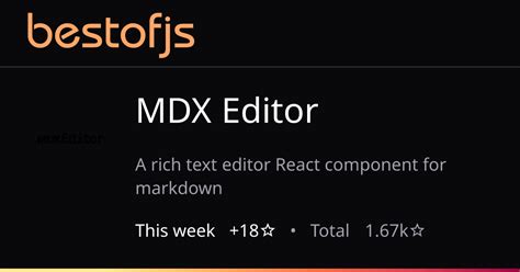 Best Of Js • Mdx Editor