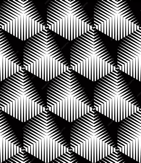 Premium Vector Illusive Continuous Monochrome Pattern Decorative Abstract Background With 3d