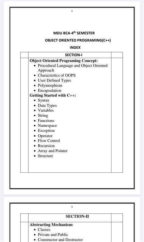 Object Oriented Programing Notes In English Bca 4th Semester