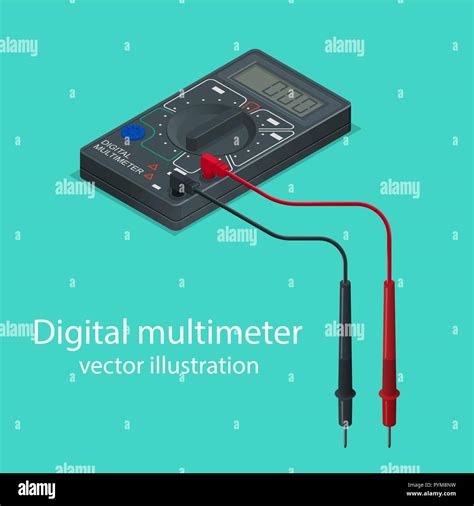 Digital Multimeter The Measuring Device In Isometric Style Realistic Vector Illustration Stock