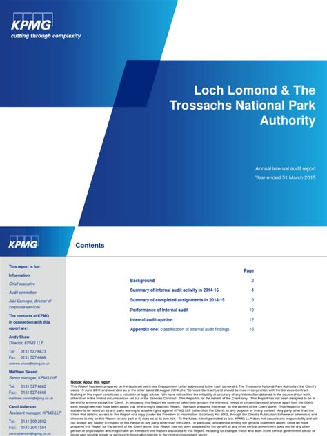Kpmg Final Internal Audit Report 2014 15 Pdf Internal Control