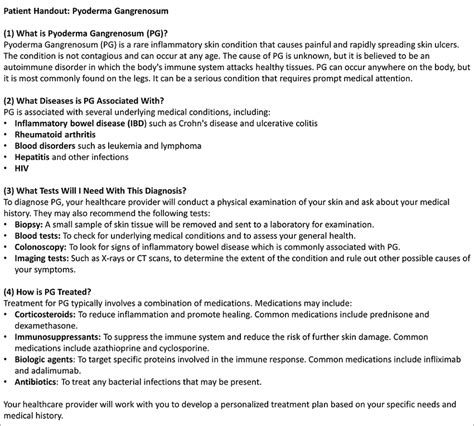 Chatgpt Output Demonstrating An Iterative Patient Educational Handout