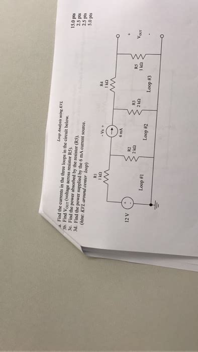 Solved Loop Analysis Usi㎎ Kvl A Find The Currents In The