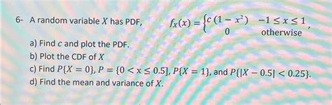 solved 6 ﻿a random variable x ﻿has