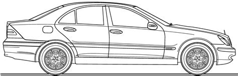 2004 Mercedes Benz C Class W203 C220 K Sedan Blueprints Free Outlines 2004 Mercedes Benz C Class W203 C220 K Sedan Blueprints Free Outlines