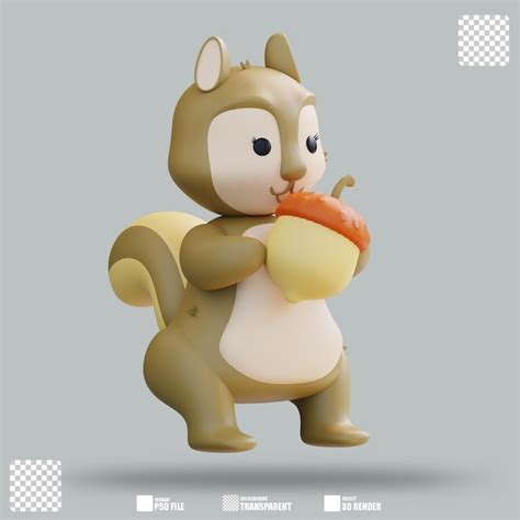 Premium PSD 3d Illustration Squirrel 3