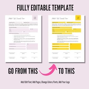 Editable Patch Test Consent Form Disclaimer Form Waiver Form Etsy