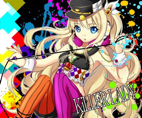 Selena Artist Seeu Killer Lady Vocaloid Vocaloid Striped Legwear Bad Id Bad Pixiv Id