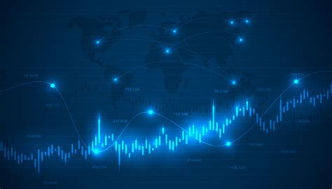 비즈니스 및 금융 개념 및 보고서에 대 한 주식 시장에 다이어그램 경제 그래프 개요 블루 벡터 배경입니다 증권 시장과 거래소에 대한 스톡 벡터 아트 및 기타 이미지 Istock