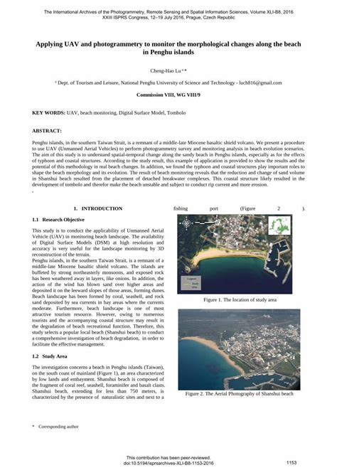 Pdf Applying Uav And Photogrammetry To Monitor The Applying Uav And Photogrammetry To