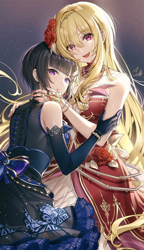 偶像大师 灰姑娘女孩 Chitose Kurosaki Chiyo Shirayuki 星光舞台 Idolmaster 10000 Bookmarks Red And Blue