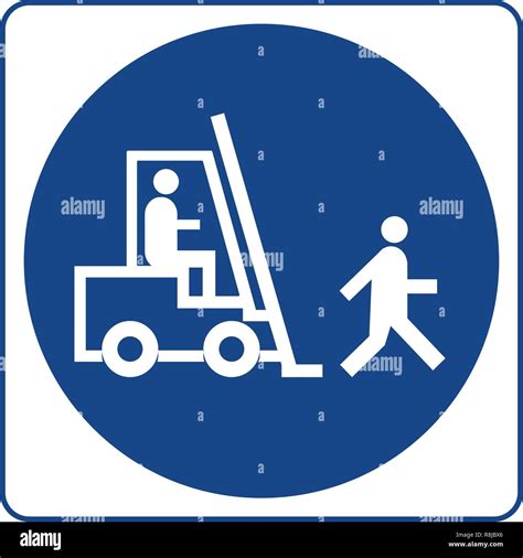 Safety Sign Information Mandatory Symbol In Blue Circle Isolated On