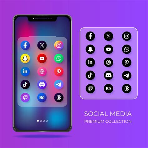 Premium Vector Premium Social Media Icon Set User Interface
