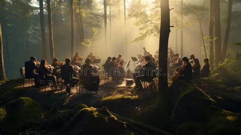 Violinists Performing In Classical Music Concert Neural Network Ai Generated Stock Image