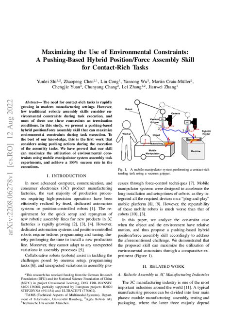 pdf maximizing the use of environmental constraints a pushing based