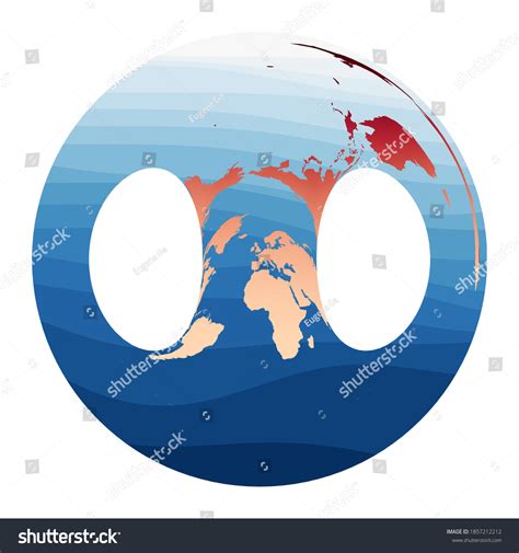 World Map Vector Hammer Retroazimuthal Projection Stock Vector Royalty