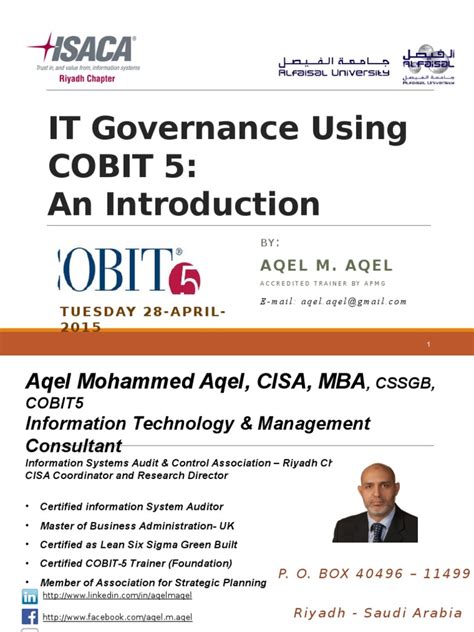 Cobit 5 It Governance Model An Introduction Pdf Cobit Governance