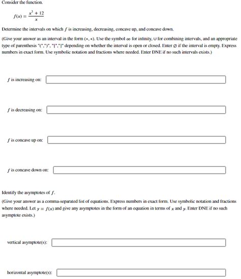 Solved Consider The Function F X Xx3 12 Determine The Chegg Com