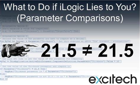 Autodesk Inventor Ilogic Bug Parameter Comparisons