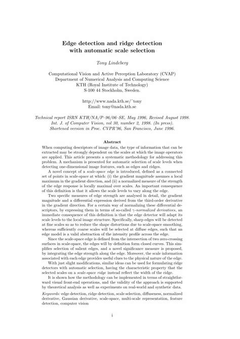 Pdf Edge Detection And Ridge Detection With Automatic Scale People