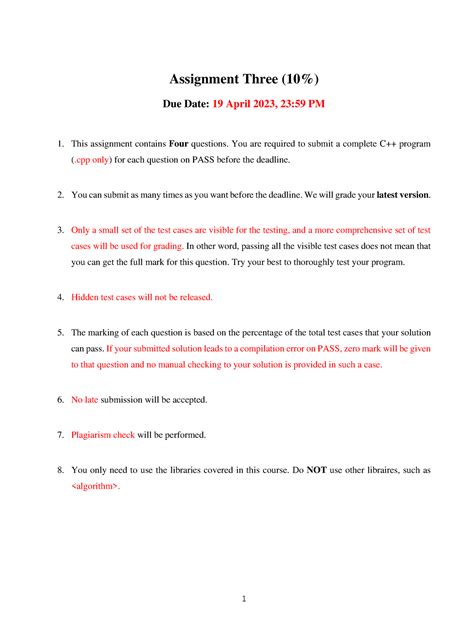 Assignment-3 - assignment 3 cs 2310 question only - Assignment Three (10%) Due Date: 19 April ...