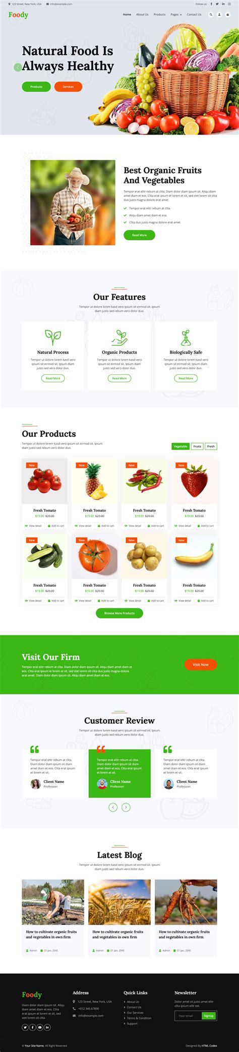 Foody Free Bootstrap Food HTML CSS Template