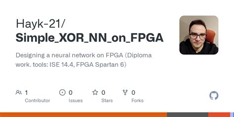 GitHub Hayk Simple XOR NN On FPGA Designing A Neural Network On FPGA Diploma Work Tools