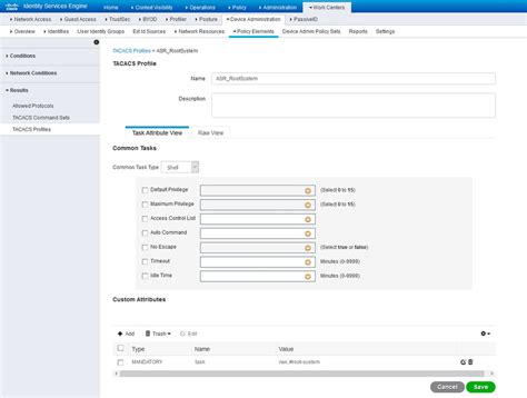 Configure ASR K TACACS With Cisco Identity Services Engine Cisco