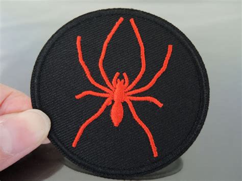 Spider Patches Iron On Patches Or Sewing On Patch Black Red Spiders Patches Embroidered Patch