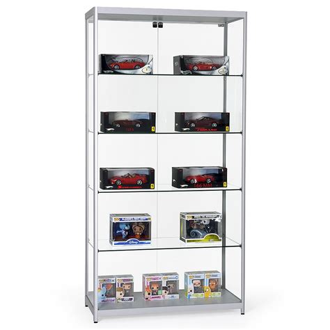 Commercial Display Cases 2m Silver Frame And Locking Door