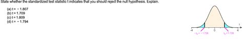 Solved State Whether The Standardized Test Statistic T Chegg Com