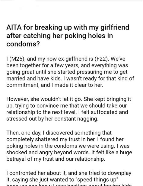 Aita For Breaking Up With My Girlfriend After Catching Her