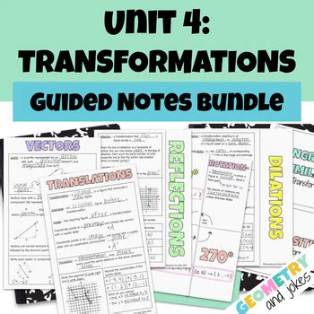 Geometry Unit Guided Notes Bundle Transformations By Geometry And Jokes