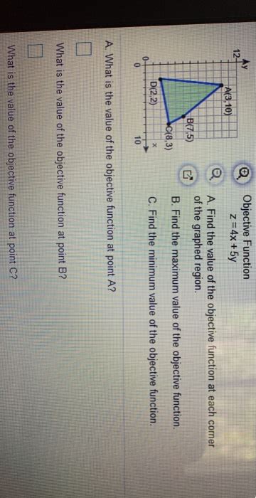 solved a 3 10 objective function z 4x 5y a find the