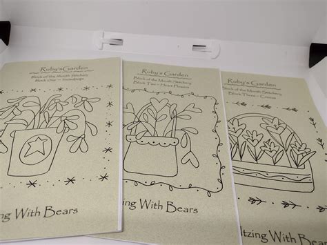 Rubys Garden Pattern Block Of The Month Stitchery Blocks 1 12 Unused Etsy