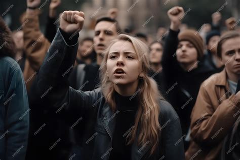 Premium Ai Image Group Of People Protesting And Holding Abstract