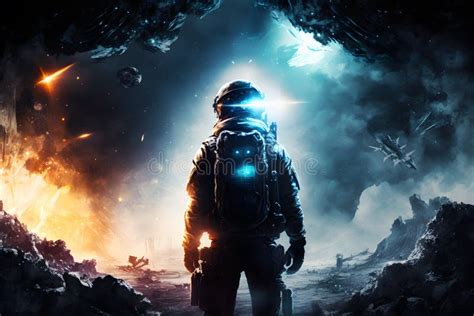 Futuristic Scene With Astronauts In Space Exploring A Planet Neural