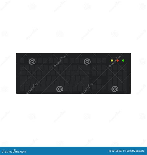 Computer Keyboard Technology Vector Illustration Equipment With Key And Button Office Computer