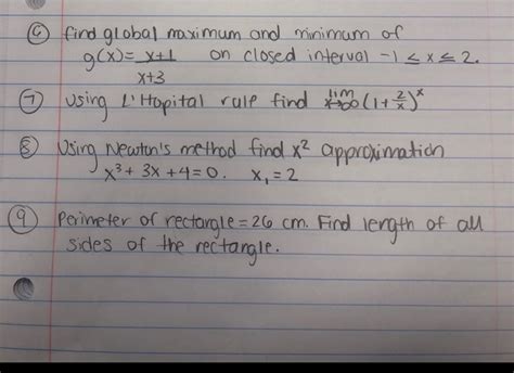 solved ② find global maximum and minimum of g x x on