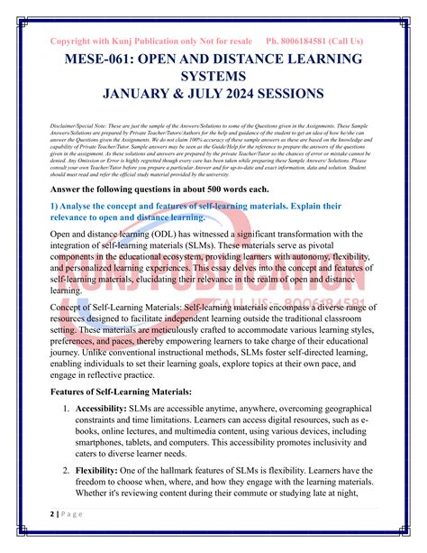 IGNOU MESE 061 SOLVED ASSIGNMENT 2024 ENGLISH MEDIUM