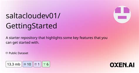 Saltacloudev01gettingstarted Datasets At Oxenai