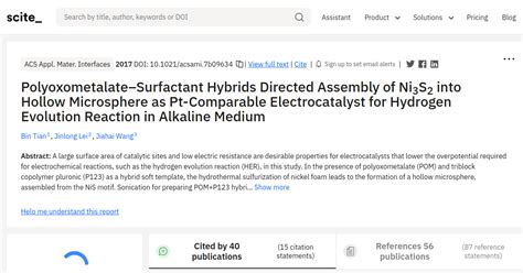 Polyoxometalatesurfactant Hybrids Directed Assembly Of Ni 3 S 2 Into
