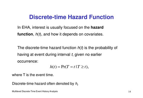 Ppt Lecture Notes From Workshops On Multilevel Discrete Time Event History Analysis Powerpoint