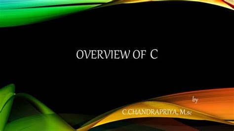 Introduction Of C Language Ppt